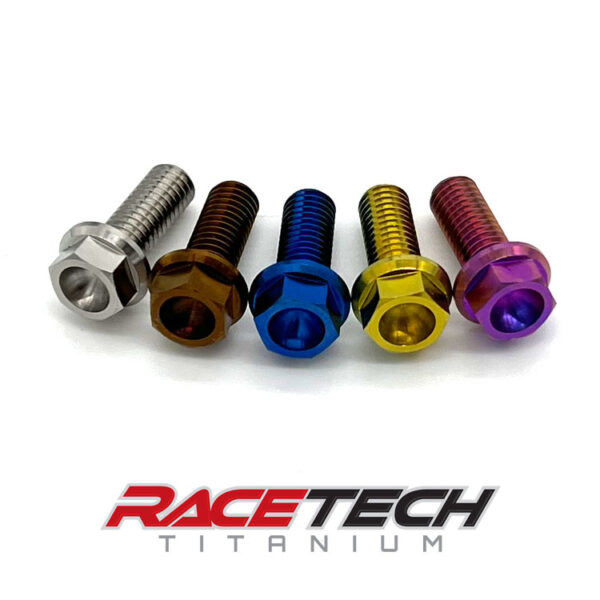 Titanium M6x20 Hex Head Bolt with Flange | RaceTech Titanium