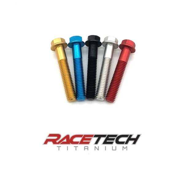 Aluminum M6x40 Hex Head Flange Bolt - RaceTech Titanium
