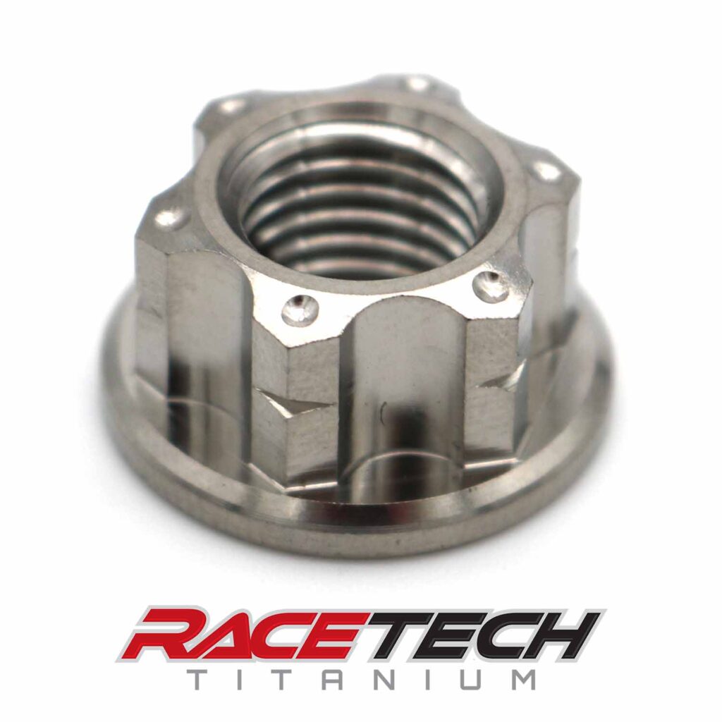 Titanium M12 x1.25 Locking Hex Head Flange Nut - RaceTech Titanium